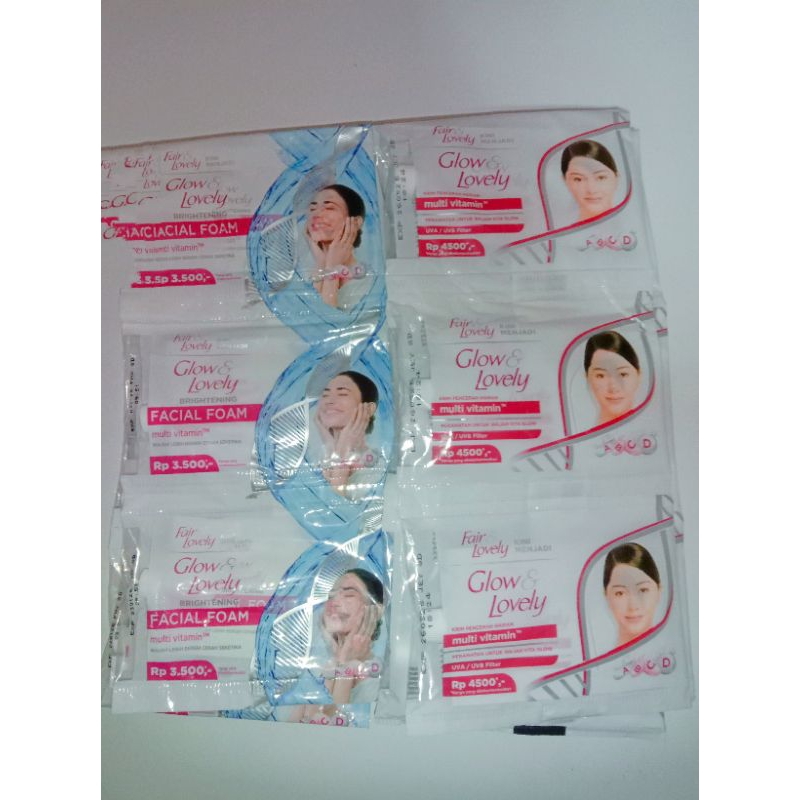 Jual Fair And Lovely Glow Lovely Cream Sachet isi 12 Sachet dan Fair ...