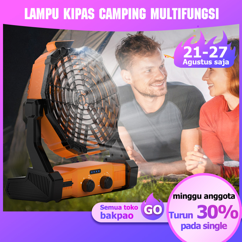 Jual Lampu kipas Kipas angin gantung Outdoor Camping Fan with LED Light ...