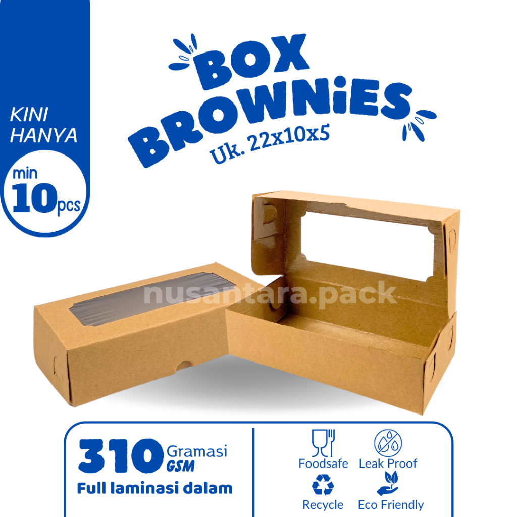 Jual Kotak Bolen Box Brownies Spikoe Dus Donat Cake Kraft Coklat Window ...