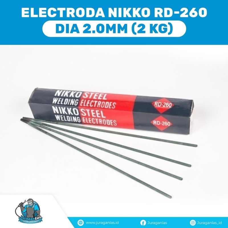 Jual Kawat Las Stick Electroda Nikko RD-260 diameter 2.0mm Packing 2kg | Shopee Indonesia