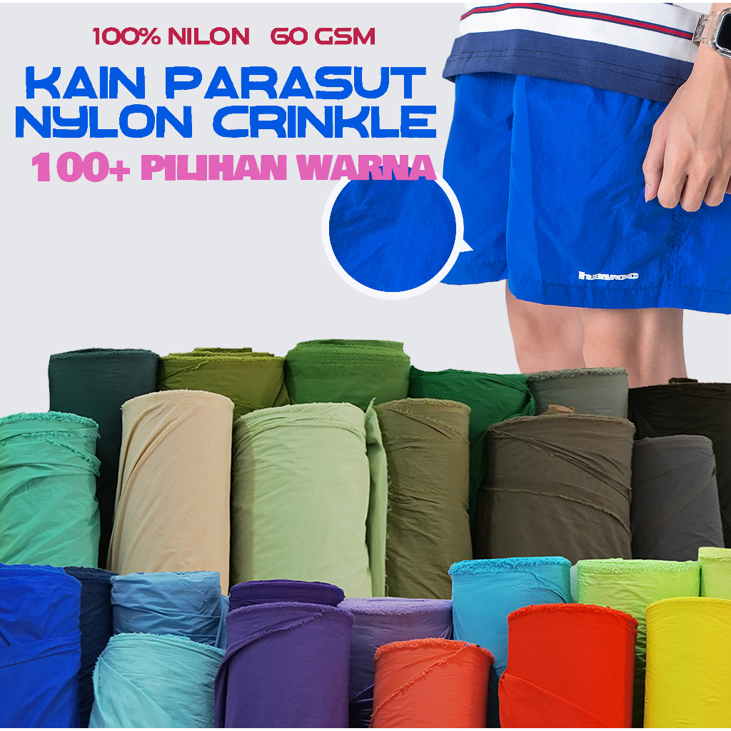 Jual KAIN PARASUT KUSUT KRINGKEL NYLON CRINKLE PREMIUM FABRIC KRINGKEL ...