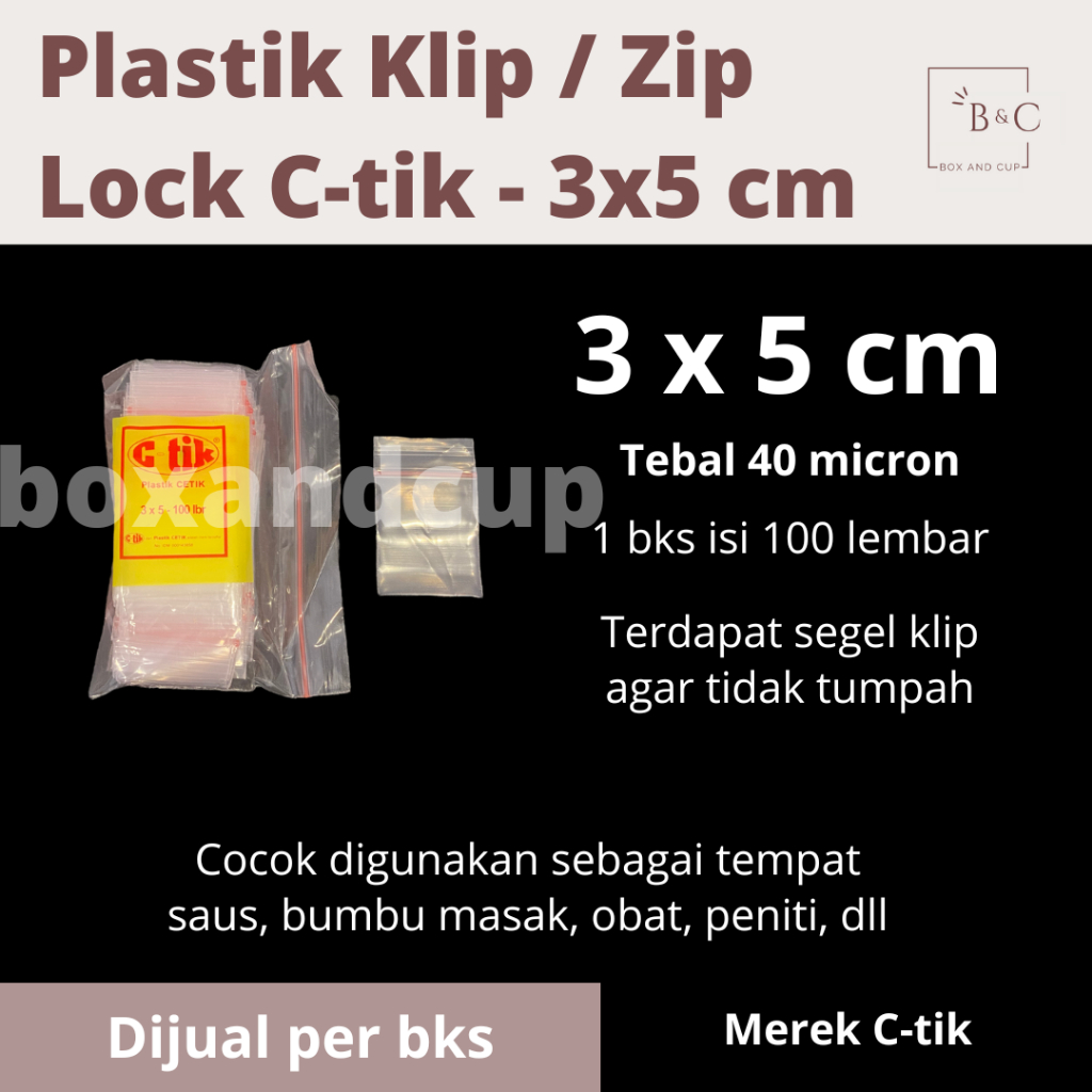 Jual Plastik Klip / Zip Lock / Ziplock / Plastik Clip Zipper / Cetik ...