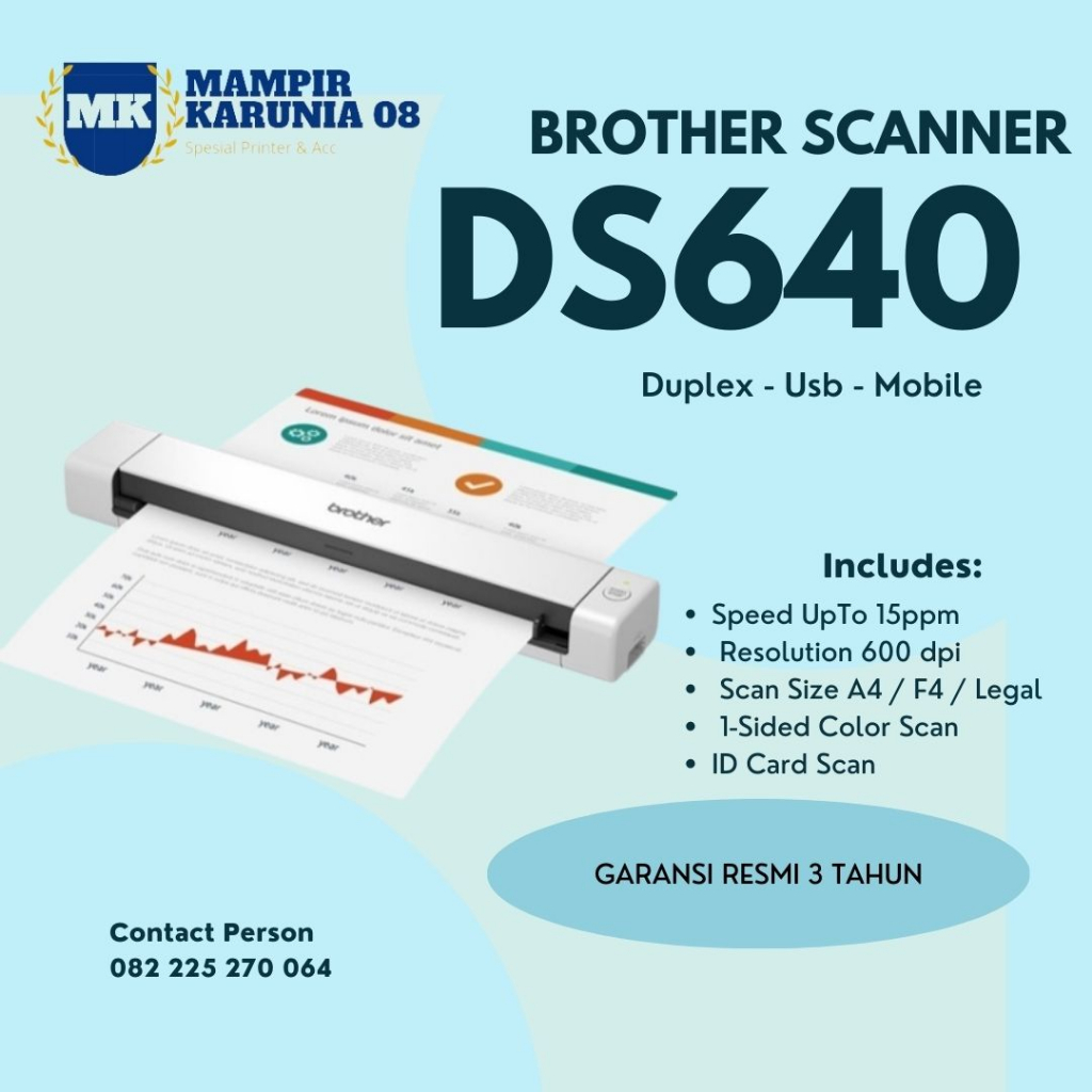 Jual Brother Scanner DS-640 Compact Mobile Document DS640 | Shopee ...
