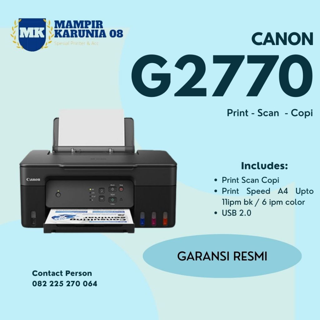 Jual Printer Canon PIXMA G2770 All In One ( Print Scan Copi ) Resmi ...