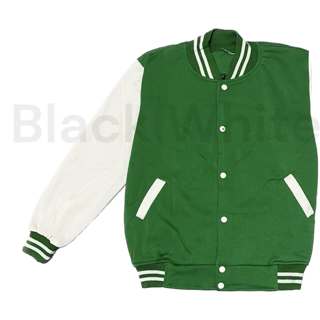 Jual Jaket Baseball Kancing Varsity Polos Pria dan Wanita Fleece Tebal ...