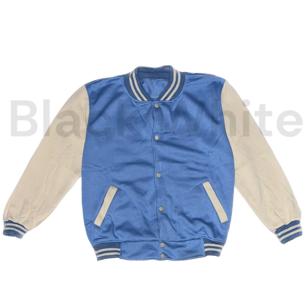 Jual Jaket Baseball Kancing Varsity Polos Pria dan Wanita Fleece Tebal ...