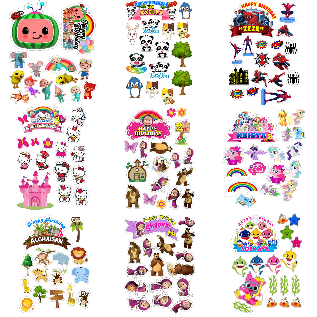 Jual Topper Cake Karakter Ulang Tahun, Topper Anak-anak, Topper Kue ...