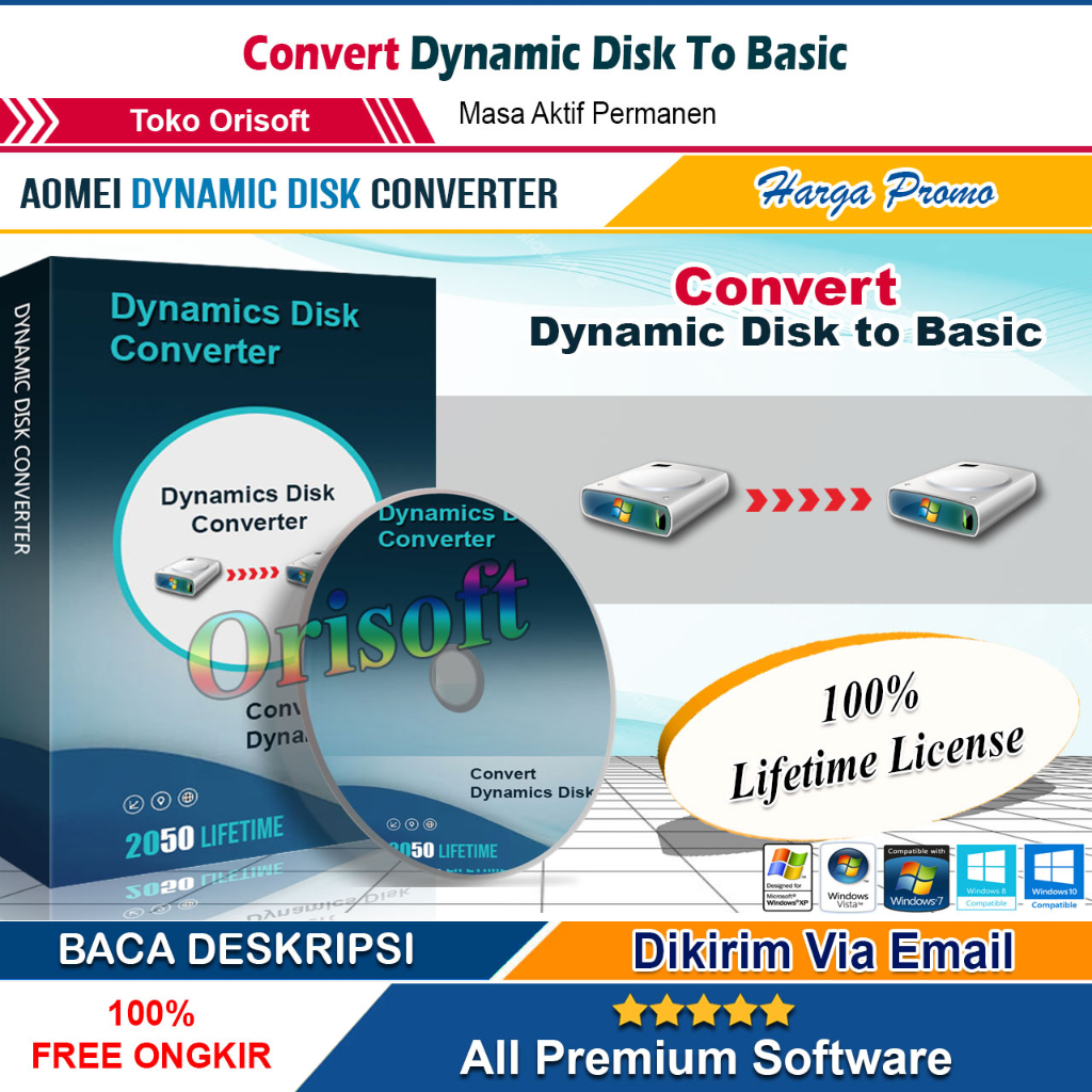 Jual Software Aomei Dynamic Disk To Basic Converter Pro Lifetime ...