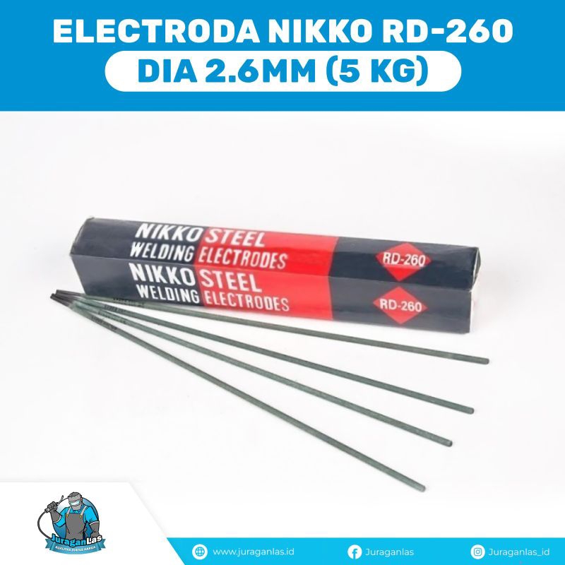 Jual Kawat Las Stick / Electroda Nikko Steel RD-260 diameter 2.6mm packing 5 kg | Shopee Indonesia