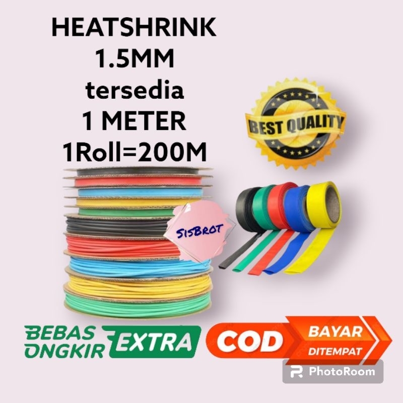 Jual HEATSHRINK TUBE/SELONGSONG KABEL BAKAR/INSOLASI 1.5MM/PER-METER | Shopee Indonesia