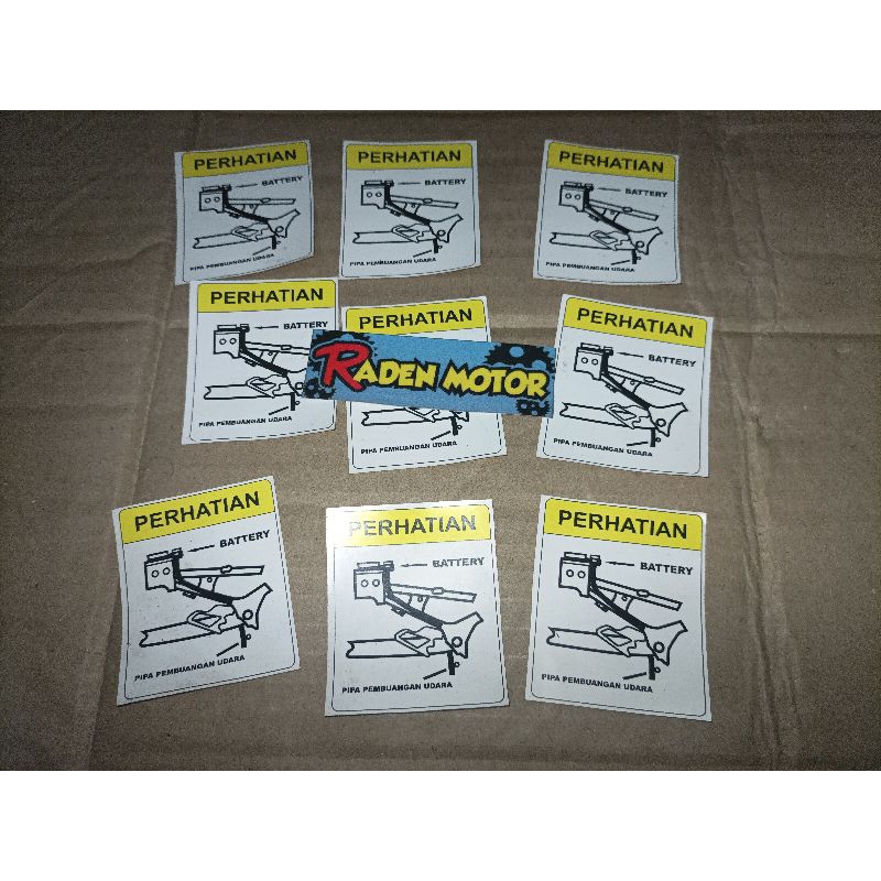 Jual Stiker Sticker Label PERHATIAN Aki Battery Bagasi Suzuki Satria ...
