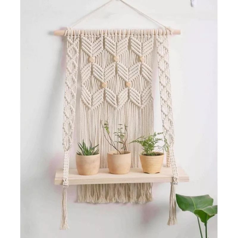 Jual Macrame Ambalan | Rak Dinding Kayu Bunga | Dekorasi Ruangan ...