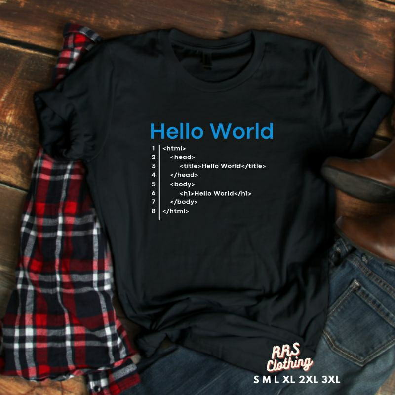 Jual Kaos Programmer Programming Hello World Buku Coding Shopee Indonesia 9409