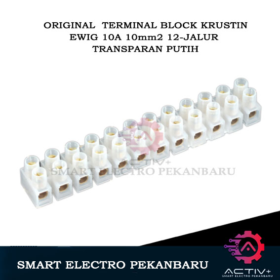 Jual ORIGINAL TERMINAL BLOCK EWIG 10A 10mm2 12-JALUR TRANSPARAN PUTIH ...