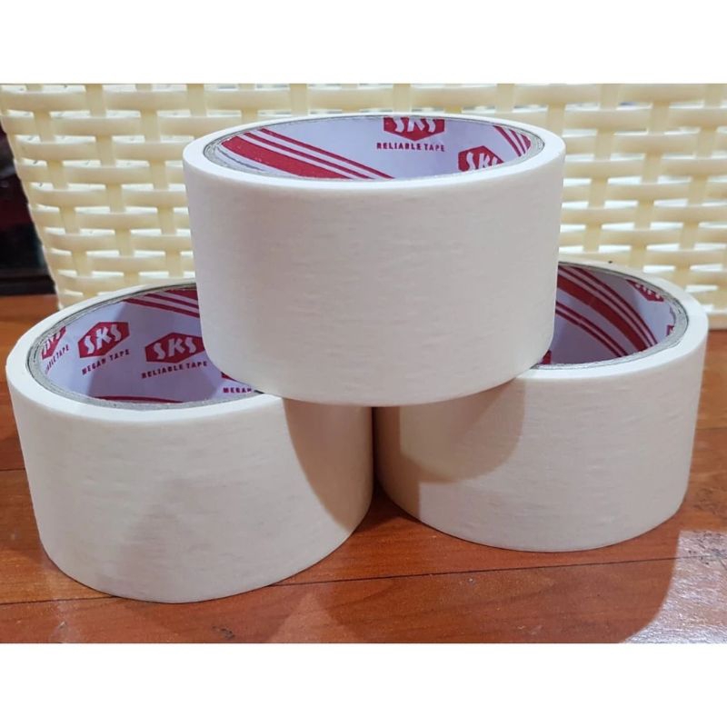 Jual Masking Tape Lakban Kertas SKS 2 inci 48mmx12meter | Shopee Indonesia