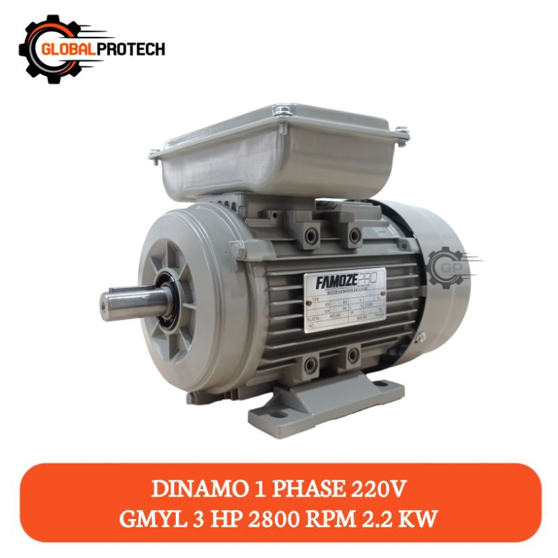 Jual Dinamo 3 HP 2800 RPM / 4 HP 2800RPM FamozePro Tipe GMYL 2.2 KW / 3 KW Class F 1 Phase 220V ...