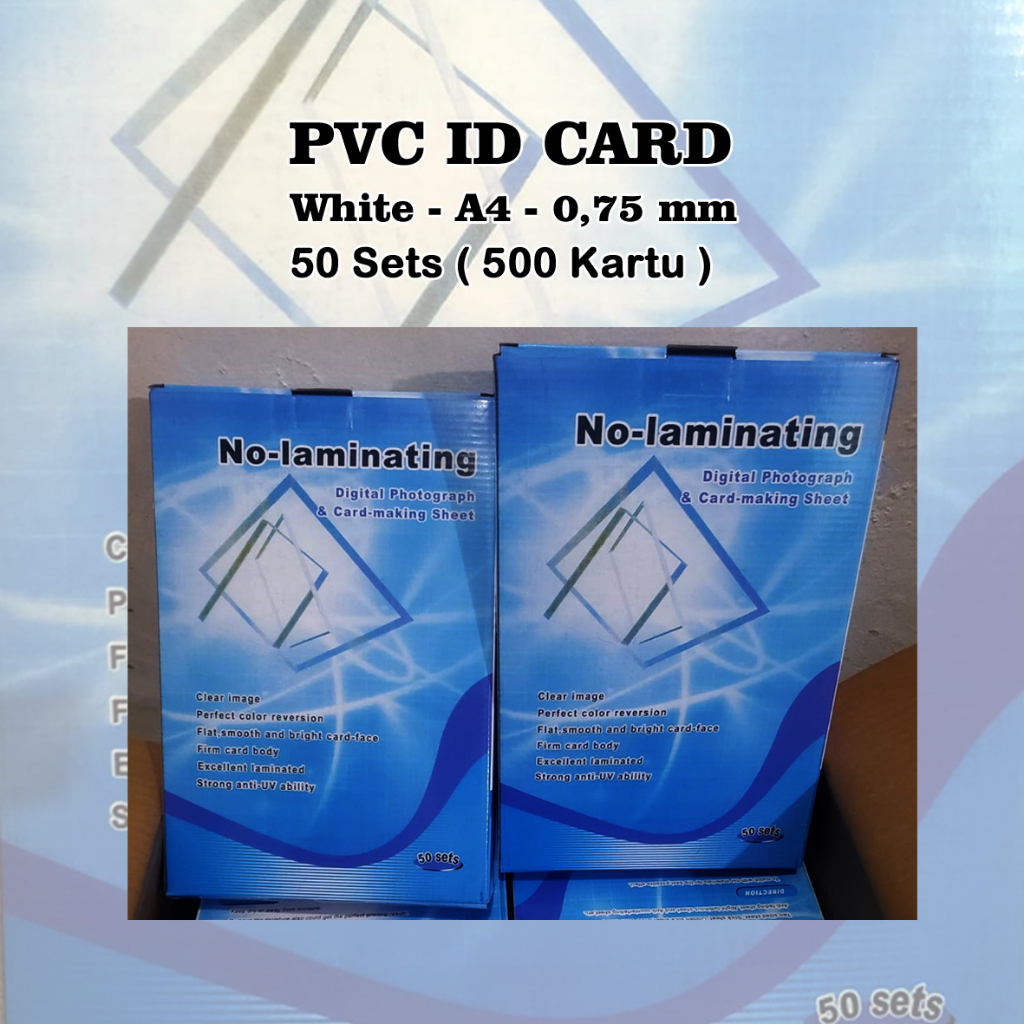 Jual KERTAS PVC BAHAN ID CARD INSTANT A4 ISI 50 SETS (500 KARTU ...