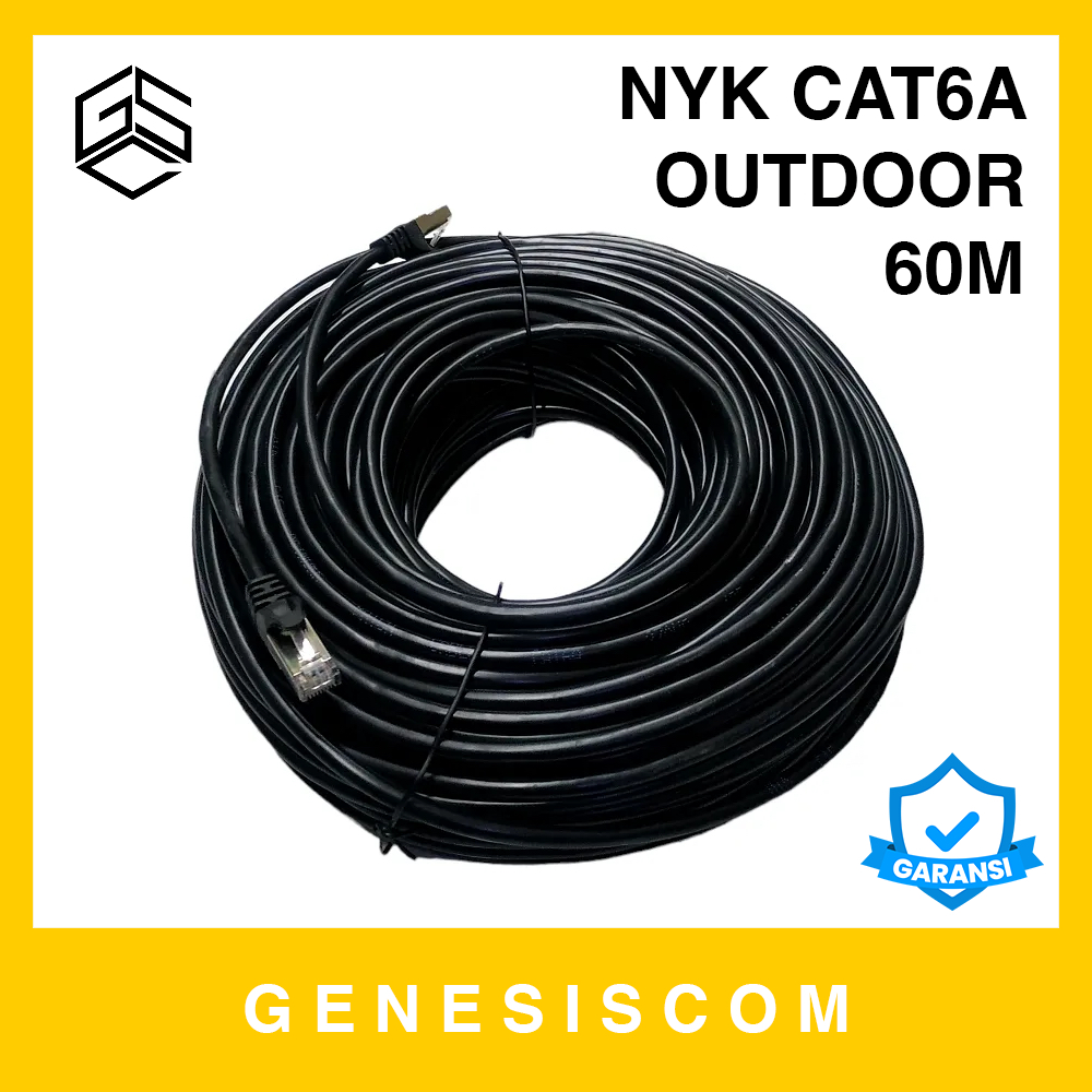 Jual Kabel LAN RJ45 60M/60 Meter Cat6A Outdoor NYK - FTP Cable Ethernet Internet Network ORI ...