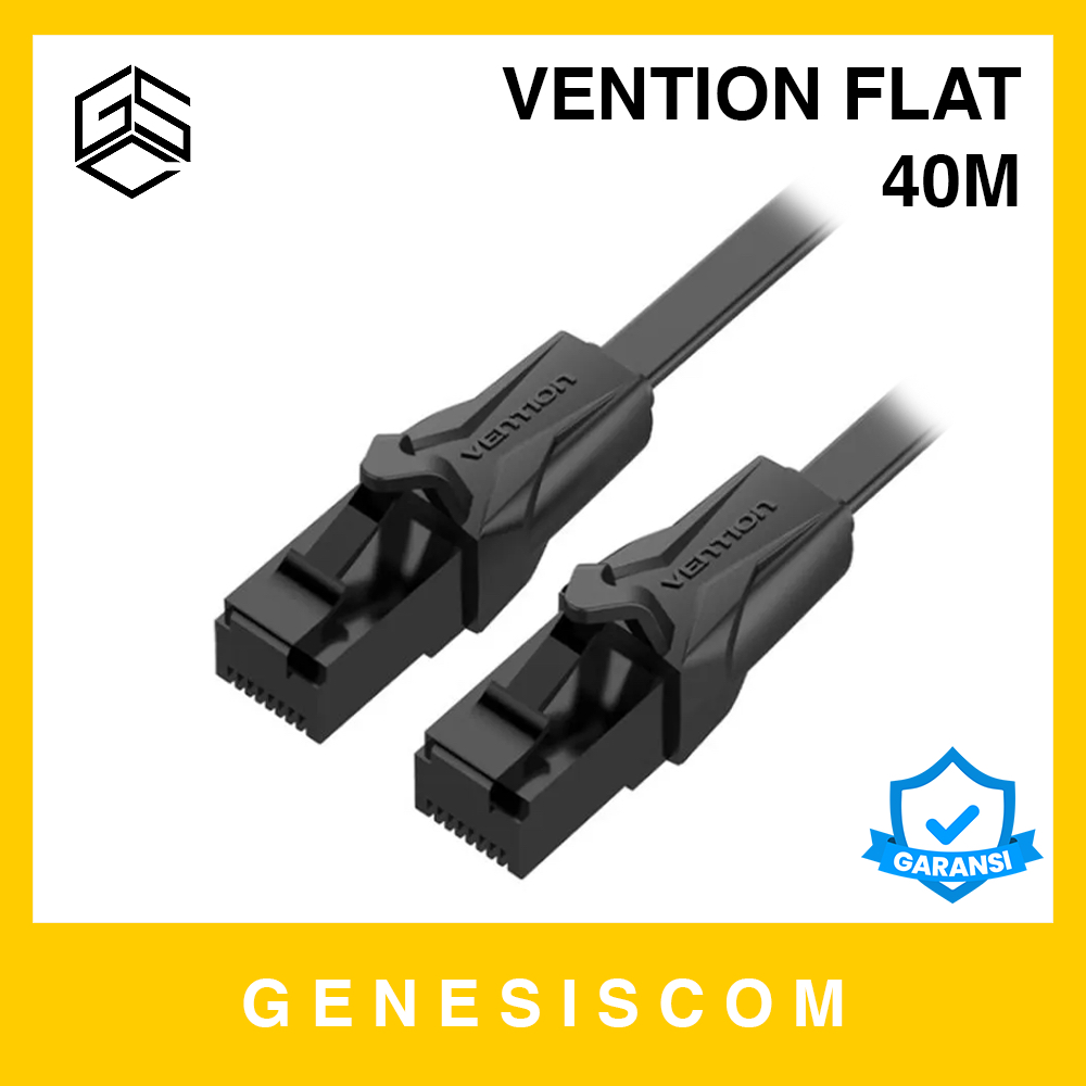 Jual Kabel LAN RJ45 40M/40 Meter Cat6 UTP Flat Pipih Gepeng VENTION ...