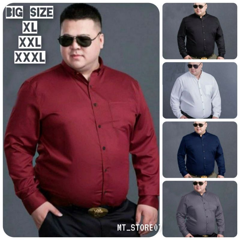 Jual KEMEJA POLOS JUMBO PRIA LENGAN PANJANG | KEMEJA BIG SIZE FORMAL DAN NON FORMAL | Shopee ...