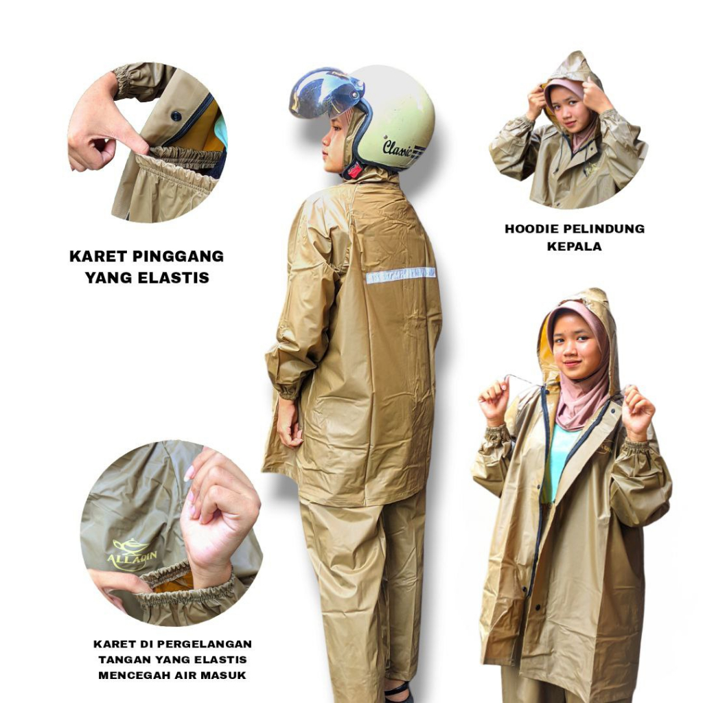 Jual Jas Hujan Setelah One Set Baju Celana Kupluk Model Kancing Tangan ...