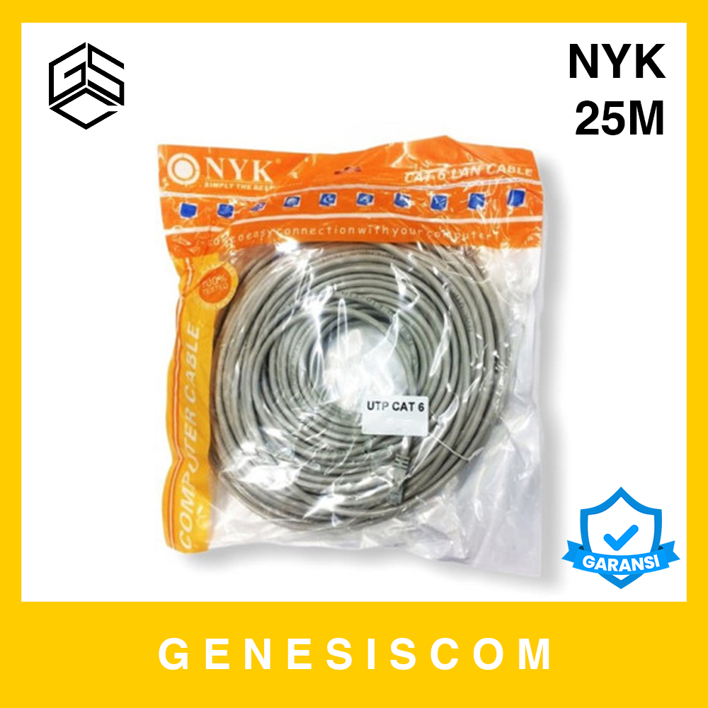 Jual Kabel LAN RJ45 25M/25 Meter Cat6 UTP NYK Internet Wifi Ethernet ...