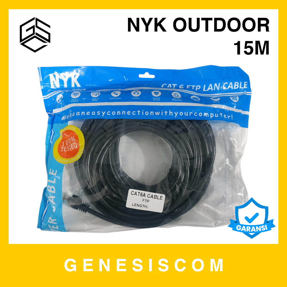 Jual Kabel LAN RJ45 15M/15 Meter Cat6A Outdoor NYK Internet FTP Cable Ethernet Network ORI ...