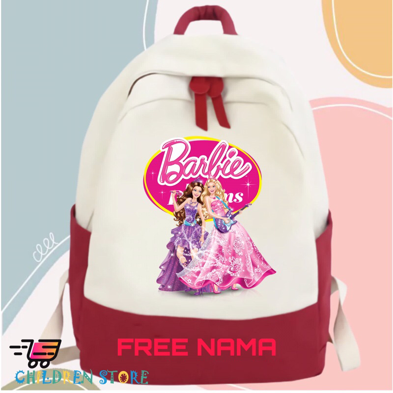 Jual TAS RANSEL ANAK BACKPACK ANAK SEKOLAH CUSTOM GAMBAR BARBIE GRATIS ...