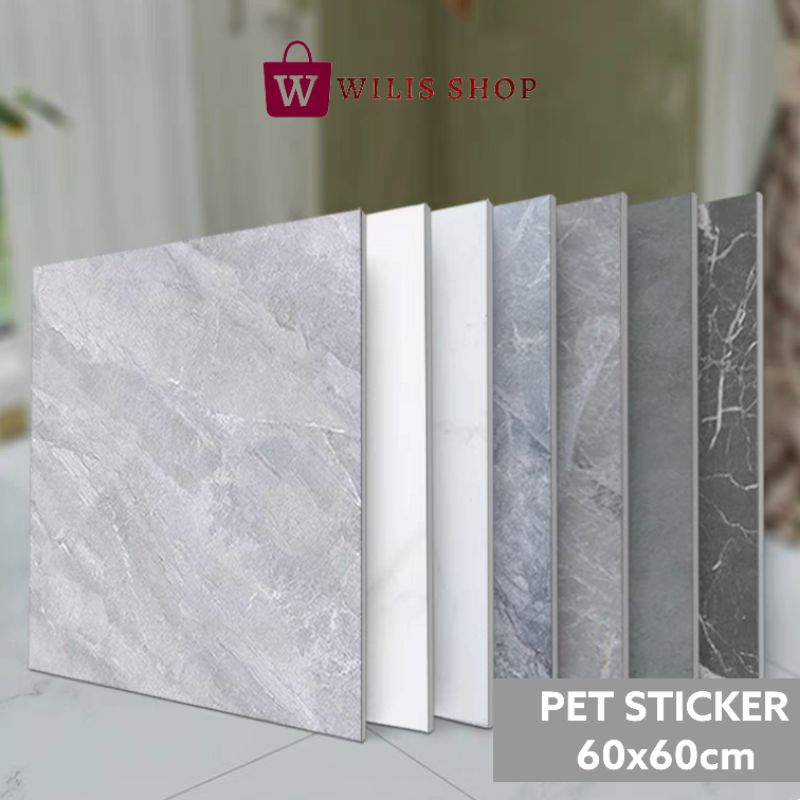 Jual (Paket 5 LEMBAR ) Wallpaper dinding Vinyl Marble 60x60cm 0,3cm ...