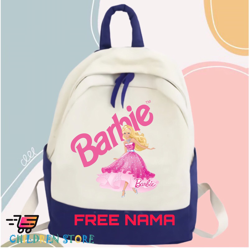 Jual TAS RANSEL ANAK BACKPACK ANAK SEKOLAH CUSTOM GAMBAR BARBIE FREE ...