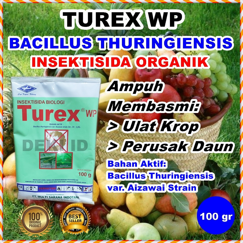 Jual Turex WP 100 gr Bio Insektisida Organik Agen Hayati Bacillus T ...