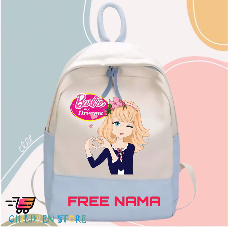 Jual TAS RANSEL ANAK BACKPACK ANAK SEKOLAH CUSTOM GAMBAR BARBIE FREE ...