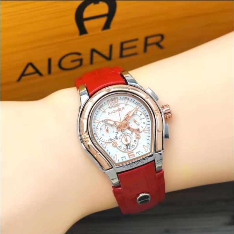 Jual JAM TANGAN WANITA AIGNER PALERMO MODEL TALI KULIT UNIK CHRONO ...