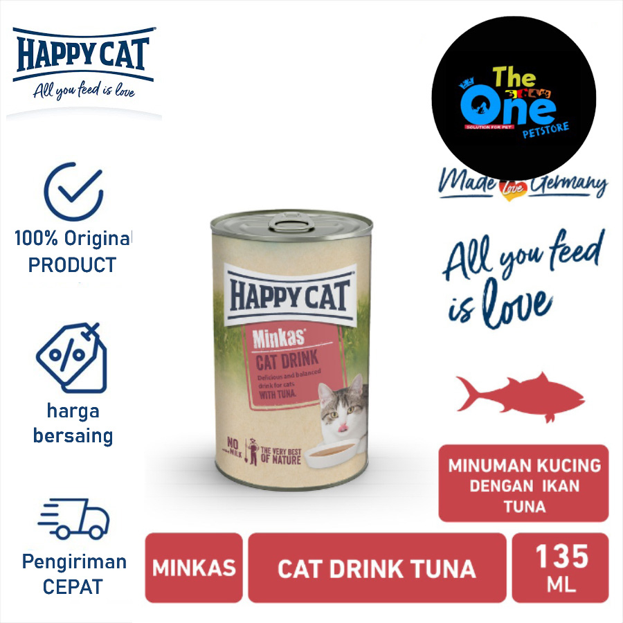 Jual Happy Cat Minuman Kucing Minkas Cat Drink Tuna 135ml Happy Cat Kaleng | Shopee Indonesia