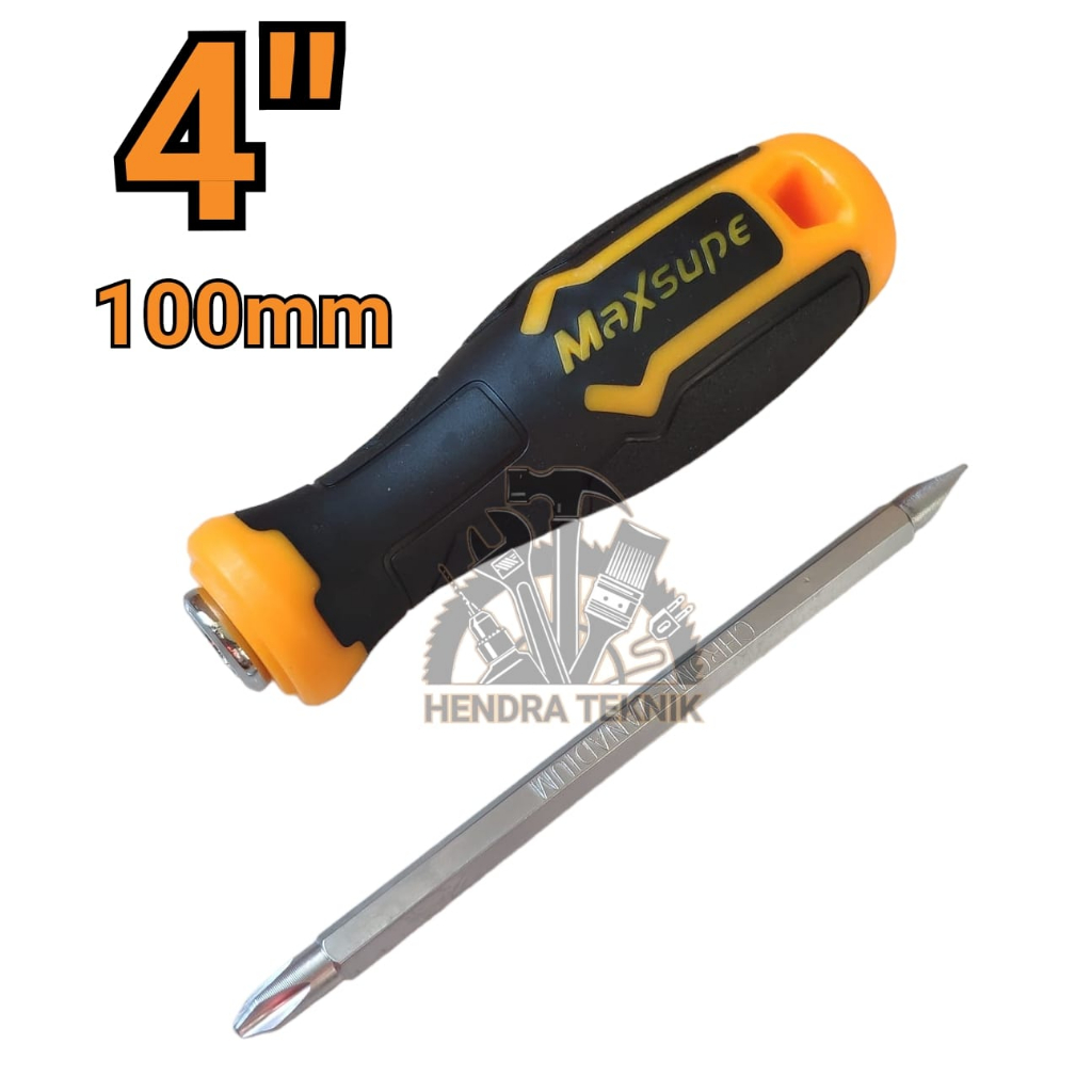 Jual OBENG BB 4" OBENG 2WAY GAGANG KARET 10CM OBENG BOLAK BALIK PANJANG ...