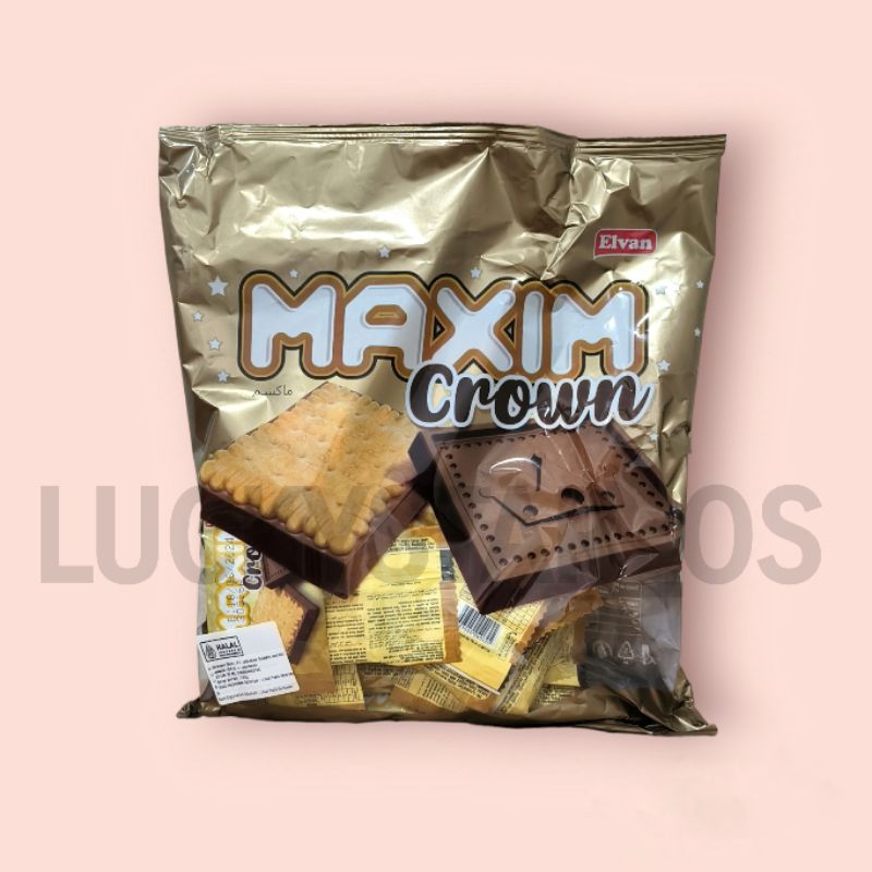 Jual PROMO! ELVAN MAXIM CROWN CHOCOLATE WITH BISCUITS 275GR | Shopee ...