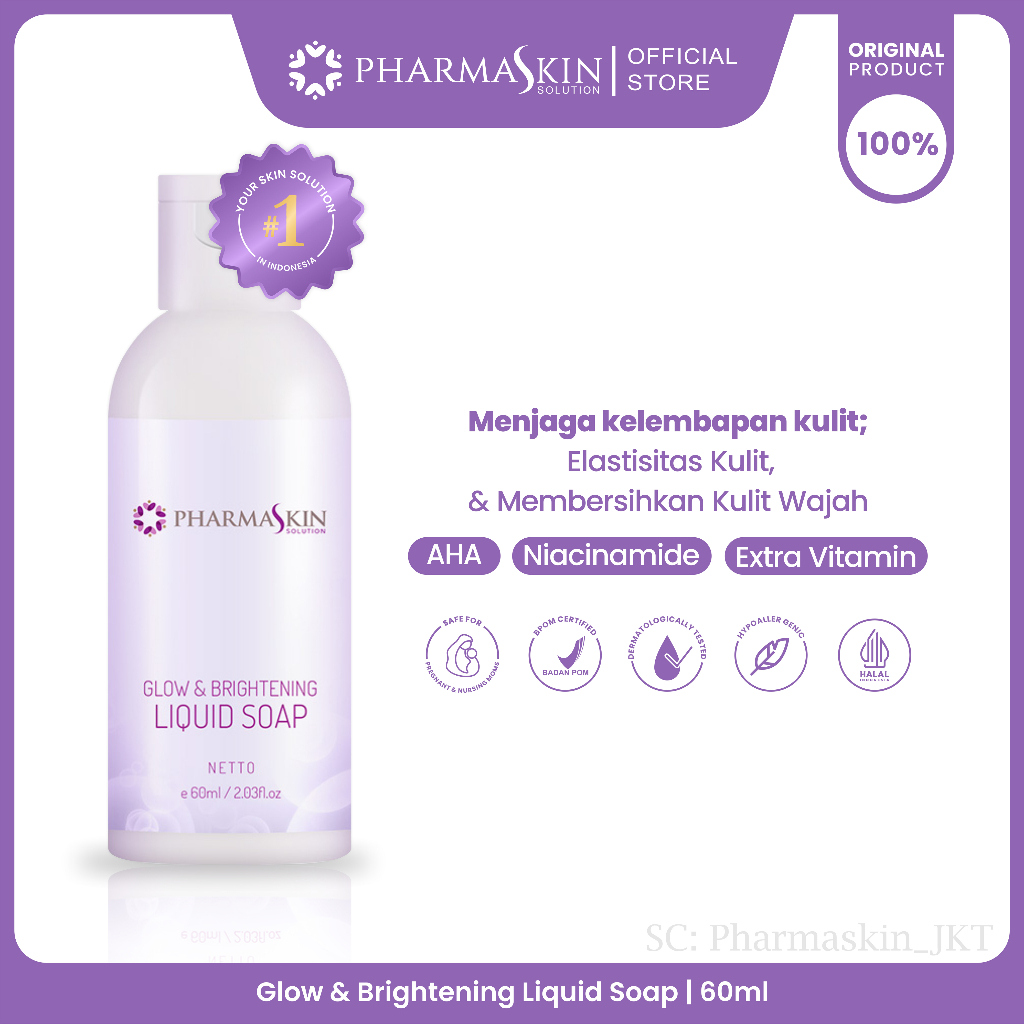 Jual Pharmaskin Solution Glow & Brightening Liquid Soap Facial Wash Skincare | Shopee Indonesia