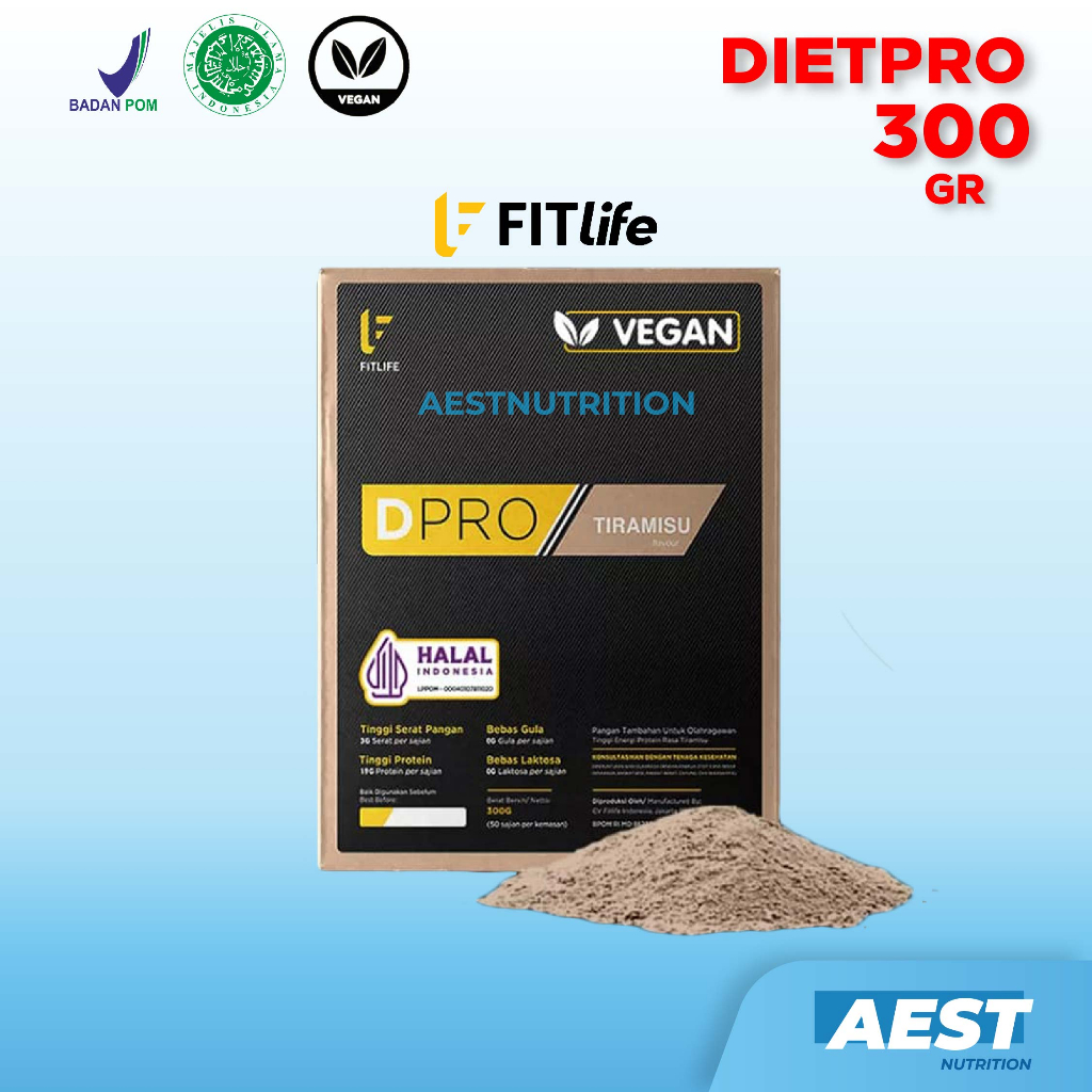Jual Fitlife DPRO Diet Pro 300 gram Vegan Meal Replacement Protein ...