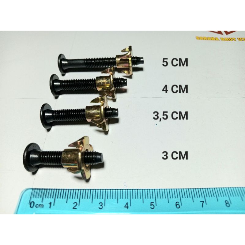 Jual Baut jcbc m6*30 - m6*50 Hitam + Mur Cakar kunci L4 / Baut speaker ...