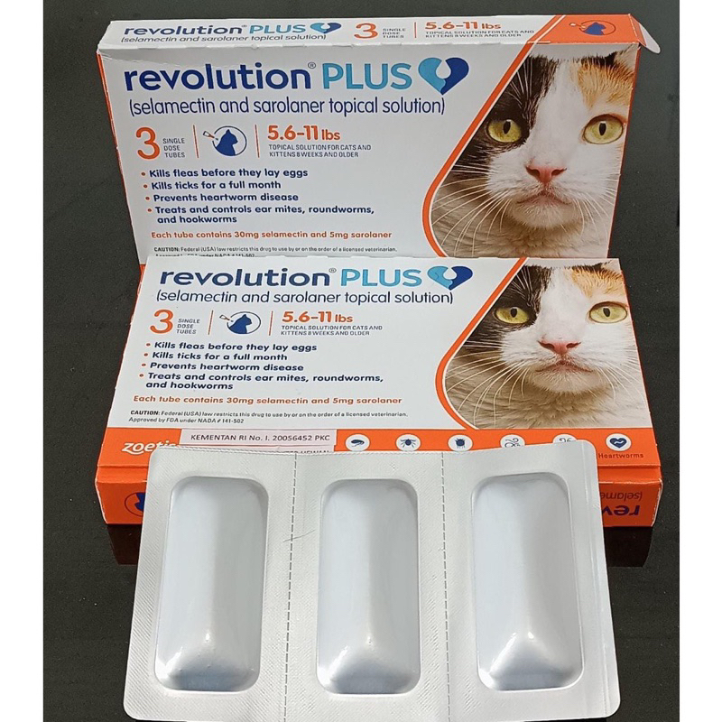 Jual Revolution Plus Orange 1 tube 0.5 ml Cat 2,5 Kg - 5 Kg Obat Cacing ...