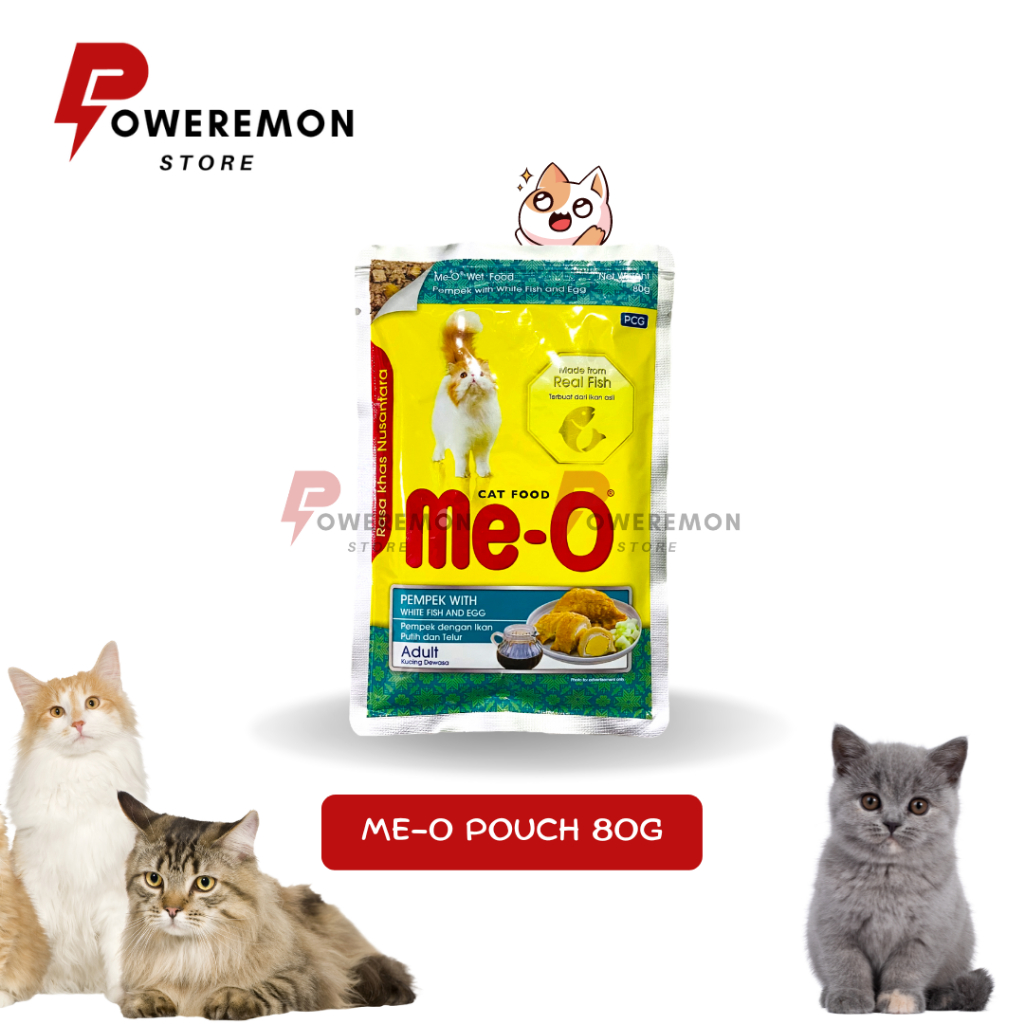 Jual Me-O Pouch 80g, MeO Makanan Kucing Basah, MeO Adult Kitten Wet ...