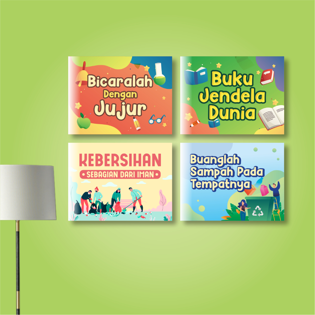 Jual Hiasan Dinding Kelas Sekolah PAUD TK SD Hiasan Dinding Kamar Anak Poster Kelas Sekolah ...