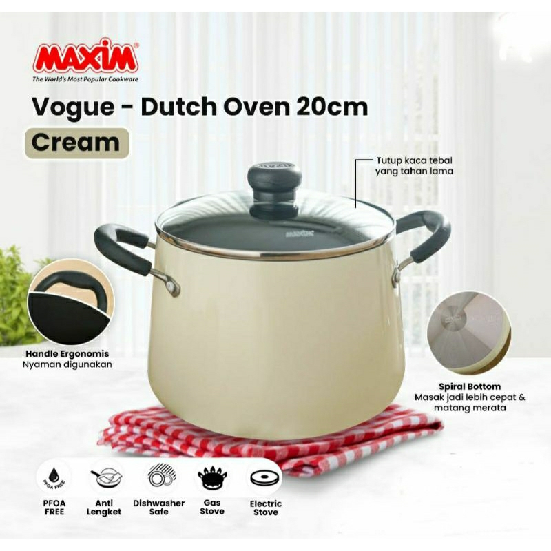 Jual Maxim Vogue - Dutch Oven 20cm Cream | Shopee Indonesia