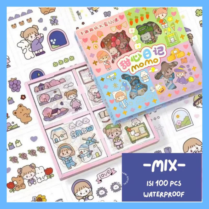 Jual STICKER MOMO 100 PCS /STIKER MOMO KARTUN AESTHETIC VIRAL | Shopee ...