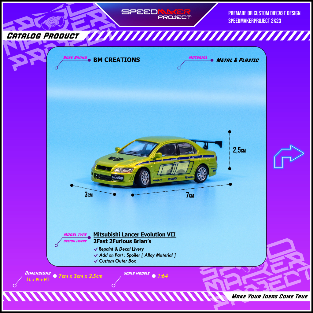 Jual BM Creations Custom Mitsubishi Lancer Evolution VII 2Fast 2Furious ...