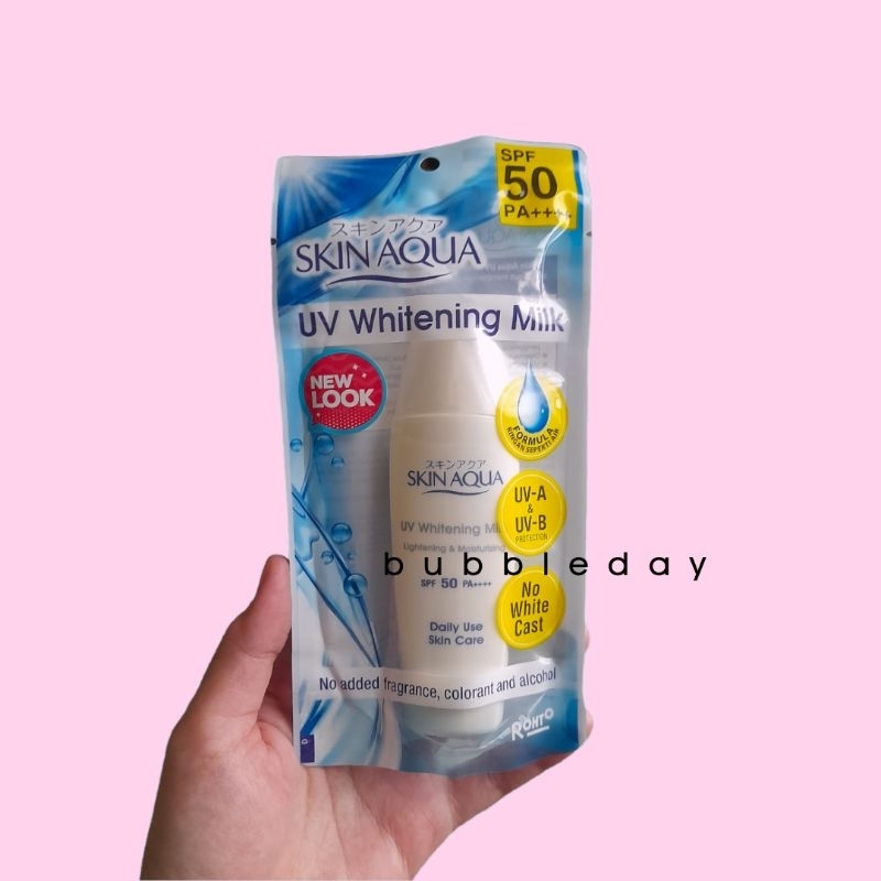 Jual Skin Aqua UV Whitening Milk SPF 50 PA++++ 40g Sunscreen | Shopee Indonesia