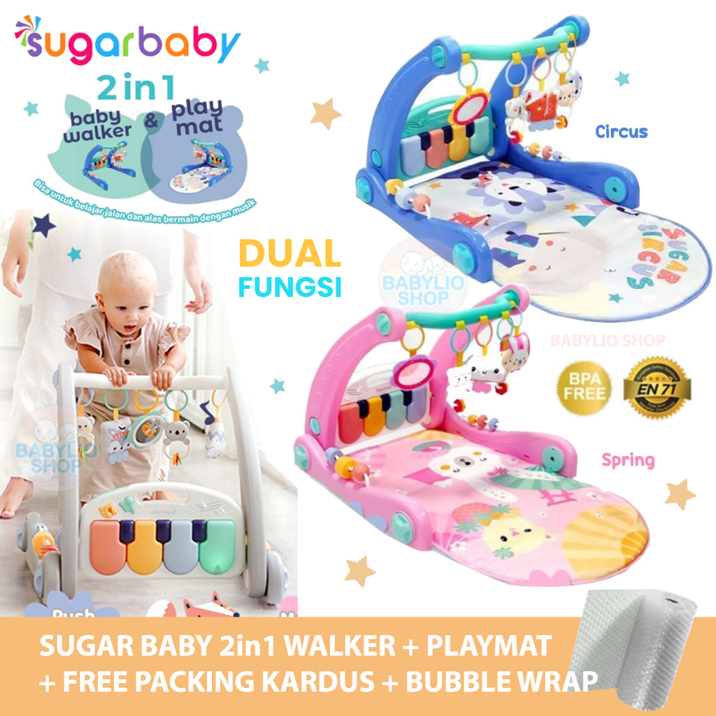 Jual Sugar Baby 2 in 1 Baby Walker and Piano Playmat | Baby Push Walker Alat Bantu Jalan Bayi ...