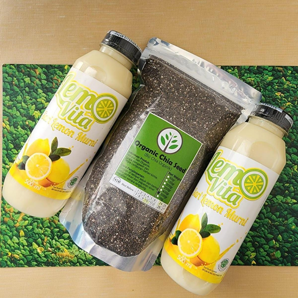Jual Lemovita Sari Lemon 1 liter(2pcs500ml)+Organik Chia Seed 500gr(1 ...