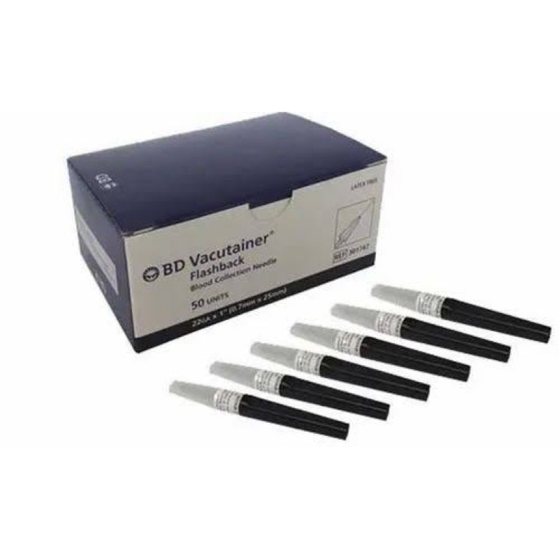 Jual Needle Flashback Vacutainer Jarum / Needle BD 22G 22x1 isi 50 / BD ...