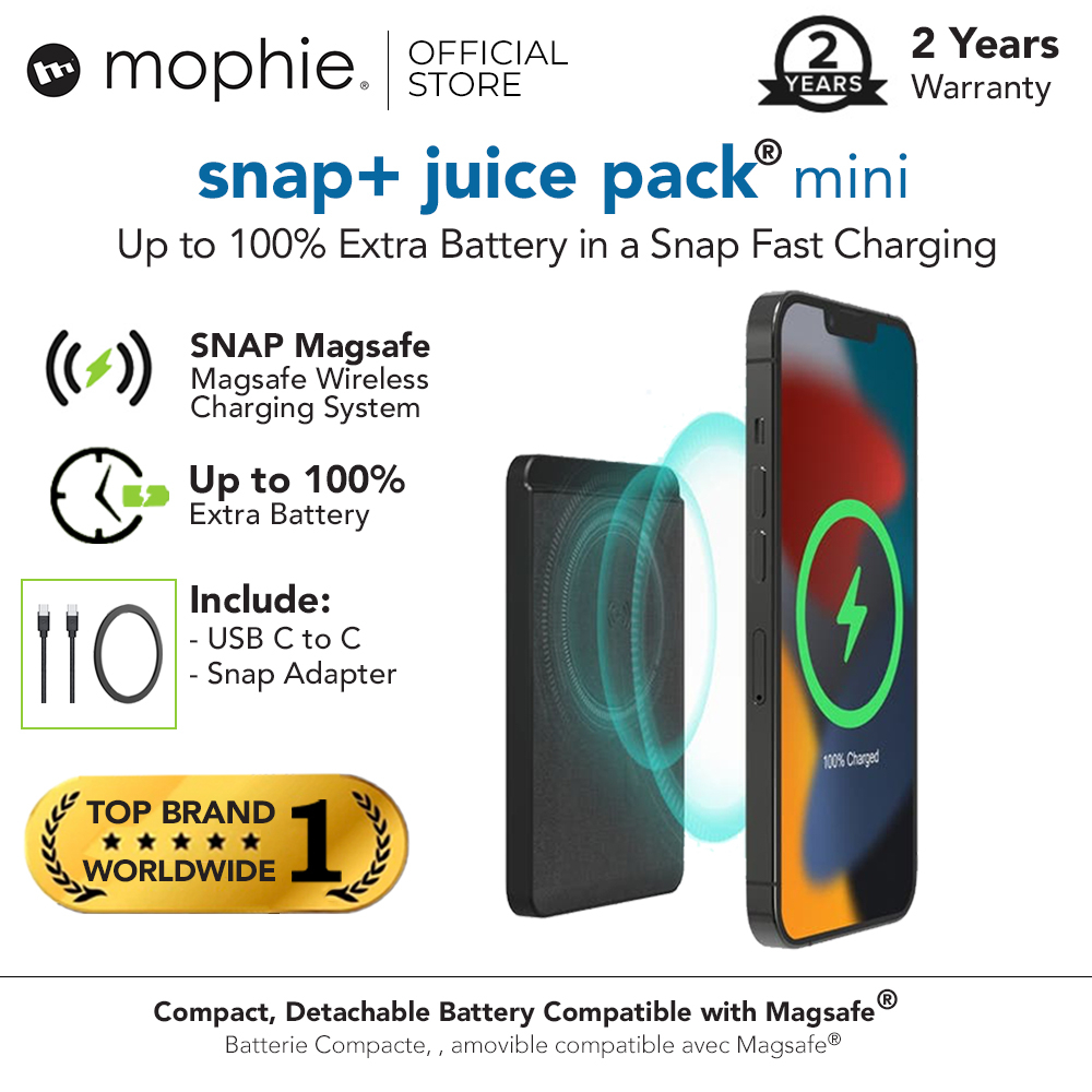 Jual ORIGINAL Mophie Snap+ Juice Pack Mini 5000mAh Powerbank Magsafe Magnetic Wireless | Shopee ...